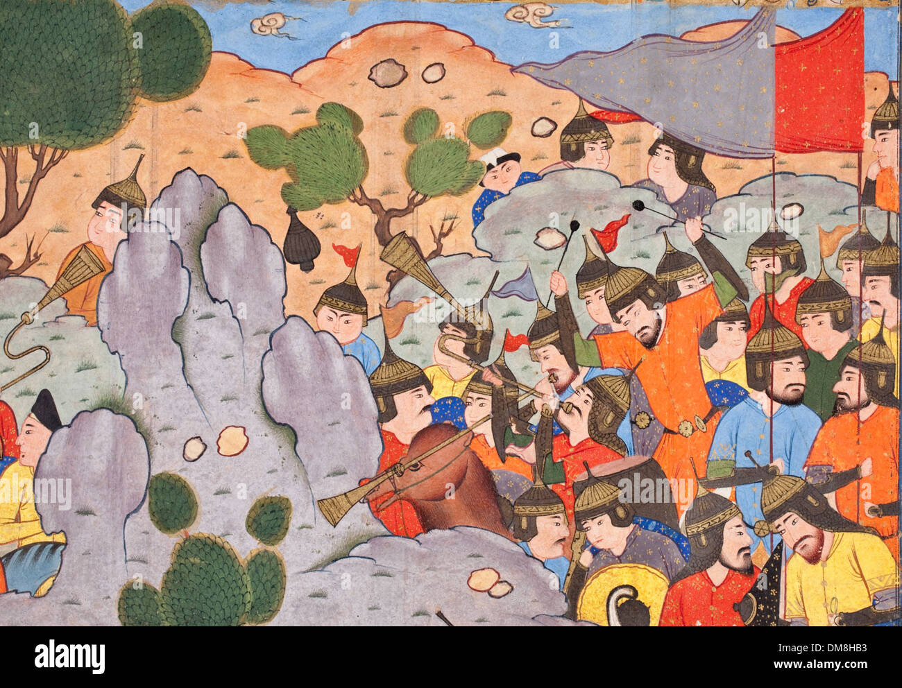 This painting depicts the Persian hero Rustam shooting the hero ...