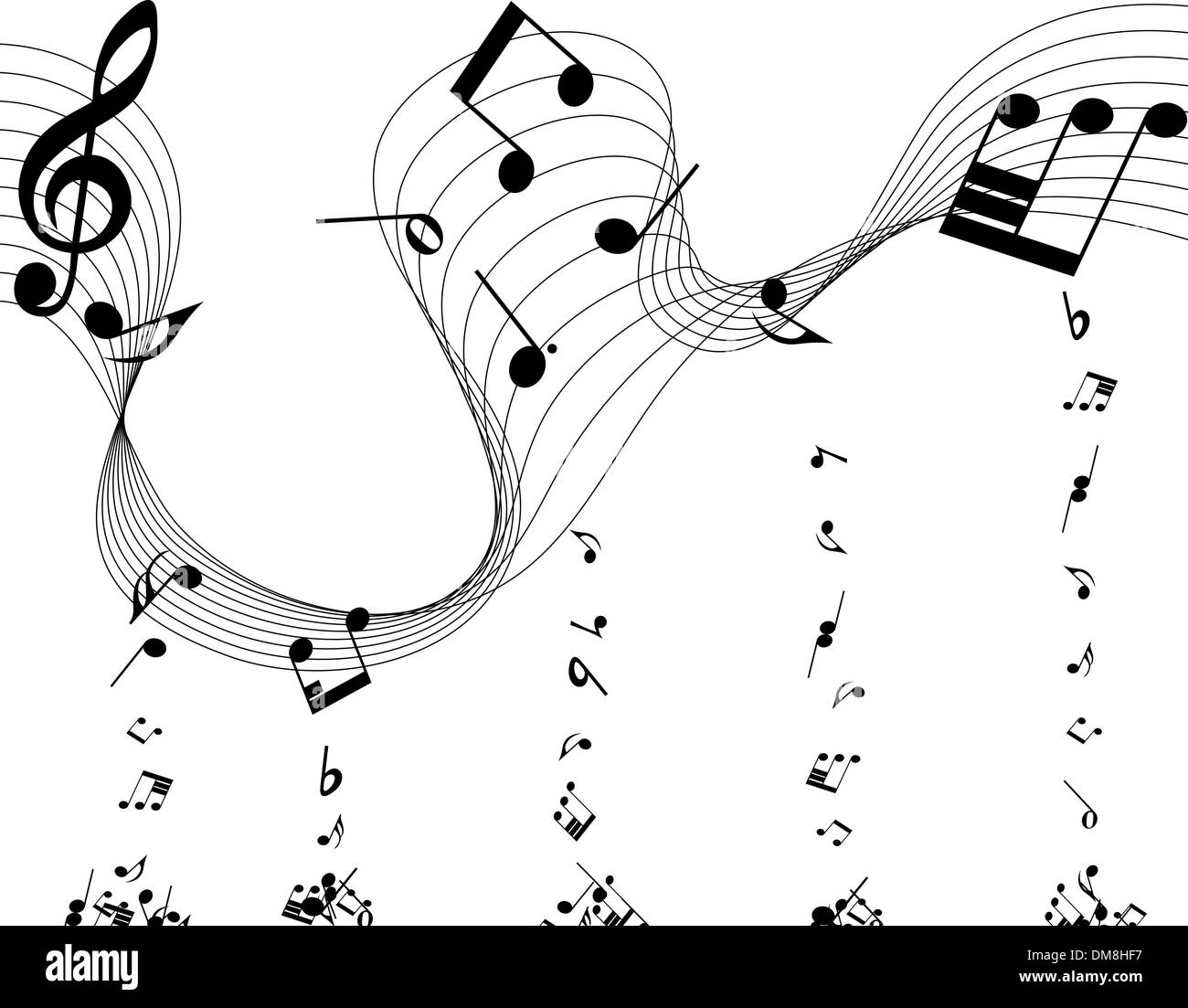 Vector illustration swirls musical notes hi-res stock photography and ...