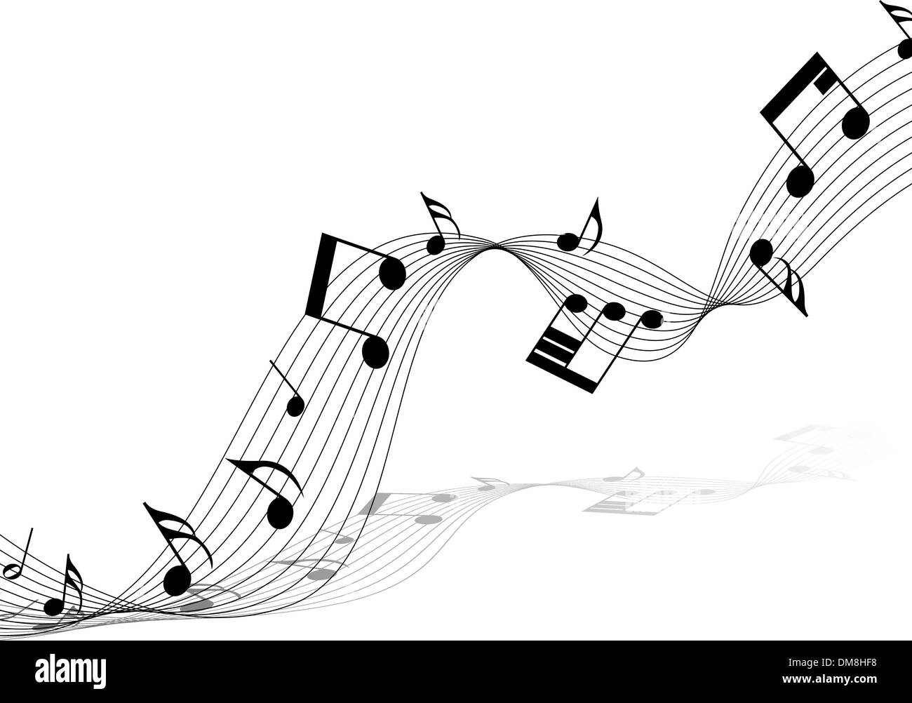 Vector illustration swirls musical notes hi-res stock photography and ...