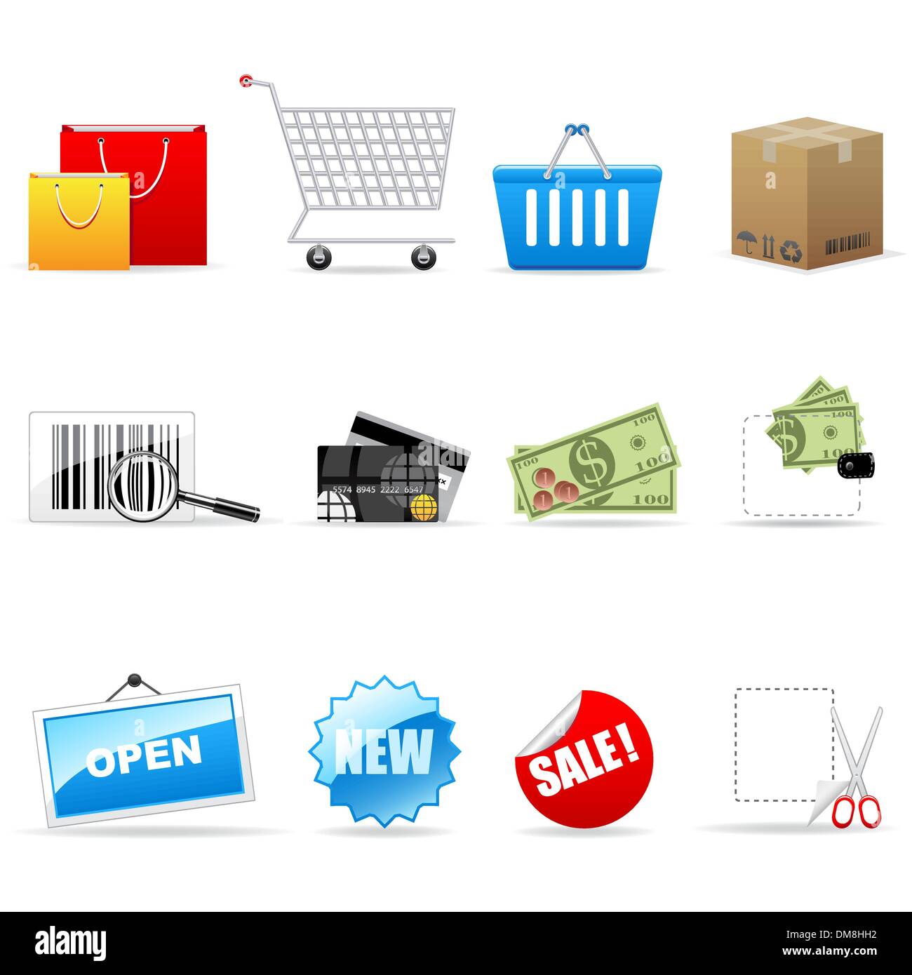 Vector shopping icons Stock Vector Image & Art - Alamy