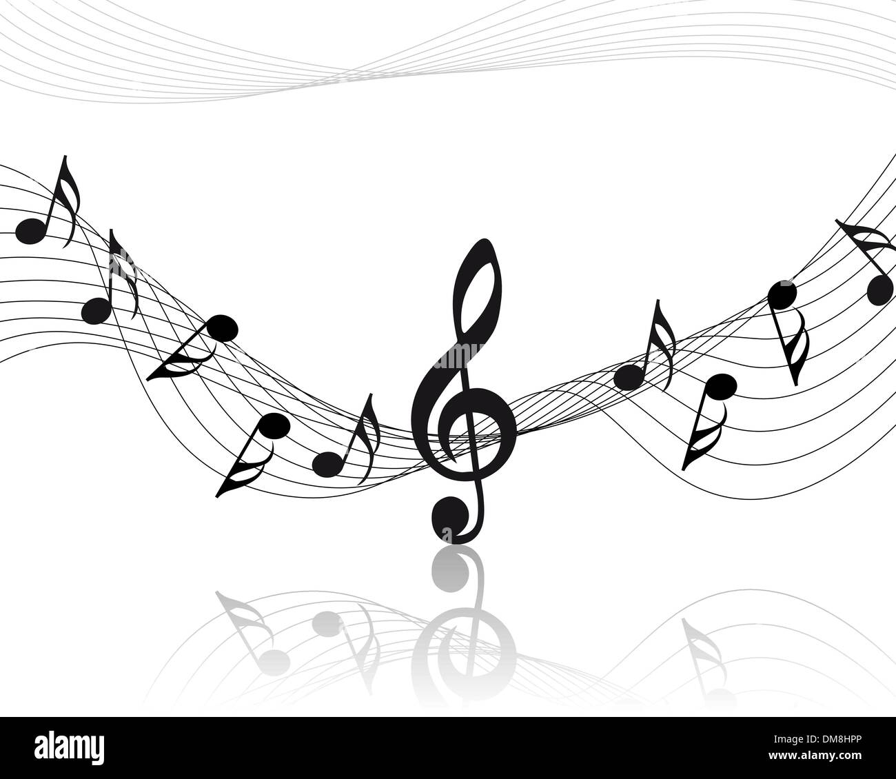 Vector illustration swirls musical notes hi-res stock photography and ...
