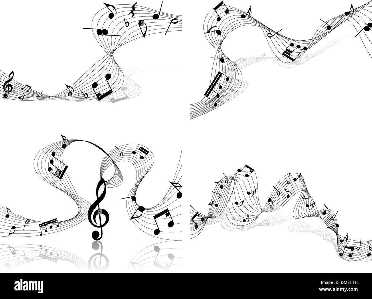 Vector illustration swirls musical notes hi-res stock photography and ...