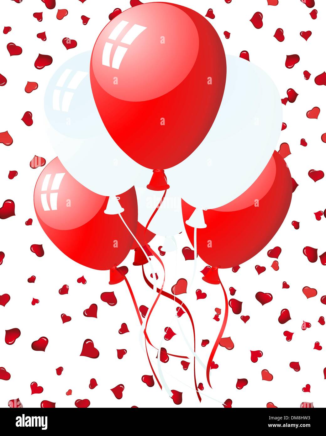 Beautiful bright hearts in Stock Vector Images - Alamy