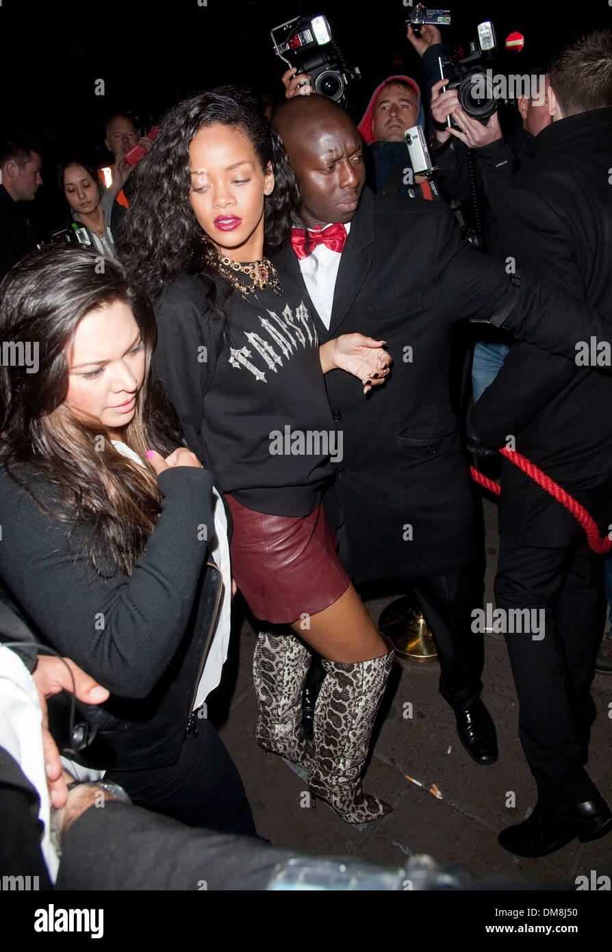 Rihanna leaves the Rose Club in the early hours London, England - 31.08 ...