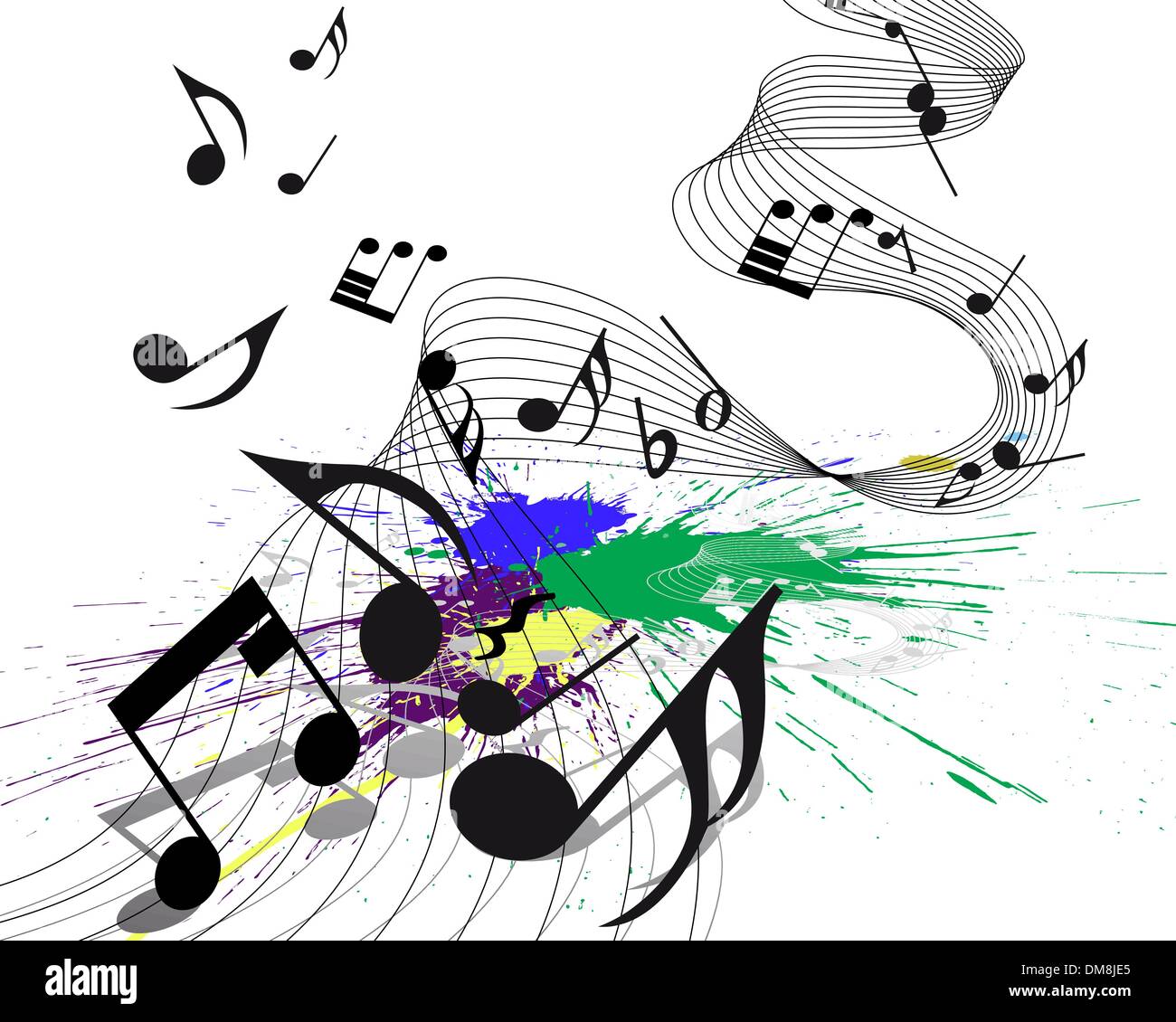 Musical background notes on Stock Vector Images - Alamy