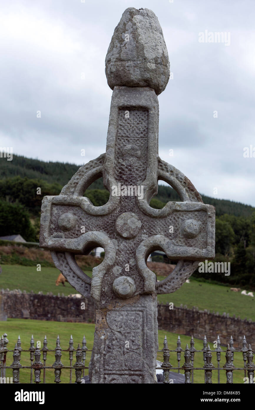 Kilkieran West Cross detail of the Western Face with the conical cap ...