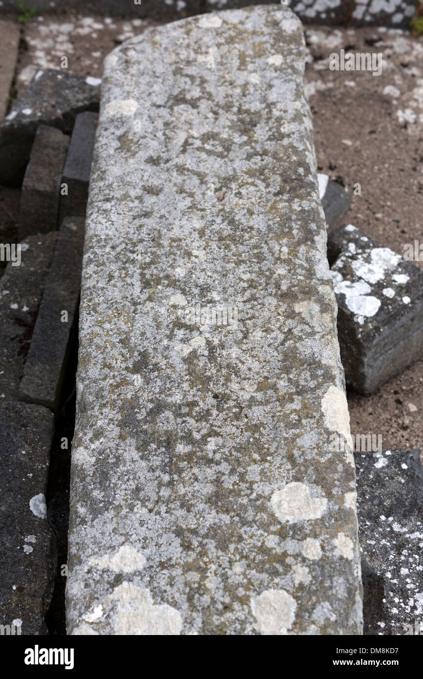Tombstone in the graveyard where is the Kilkieran Irish High Crosses ...