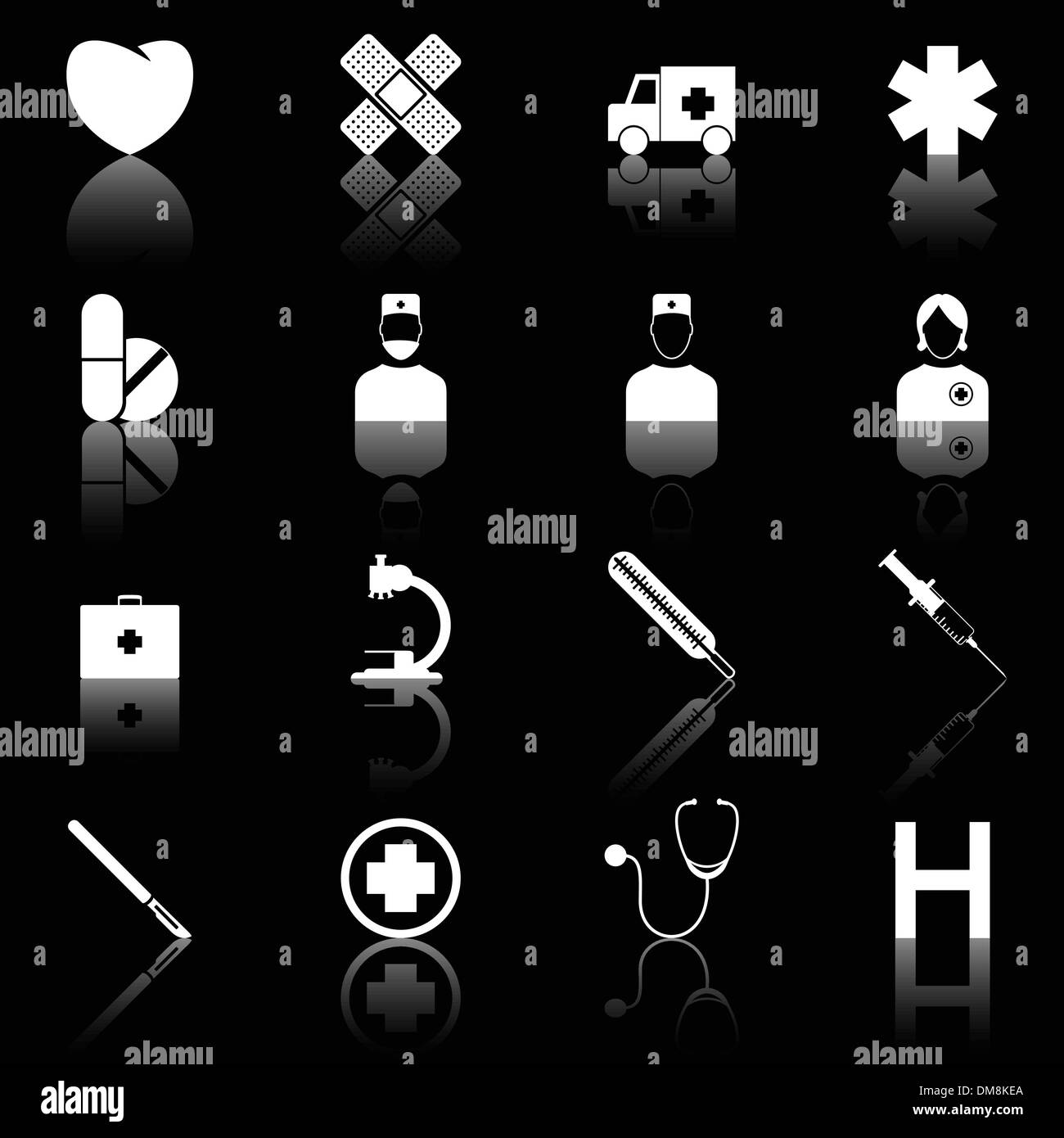 Medical equipment set Black and White Stock Photos & Images - Alamy