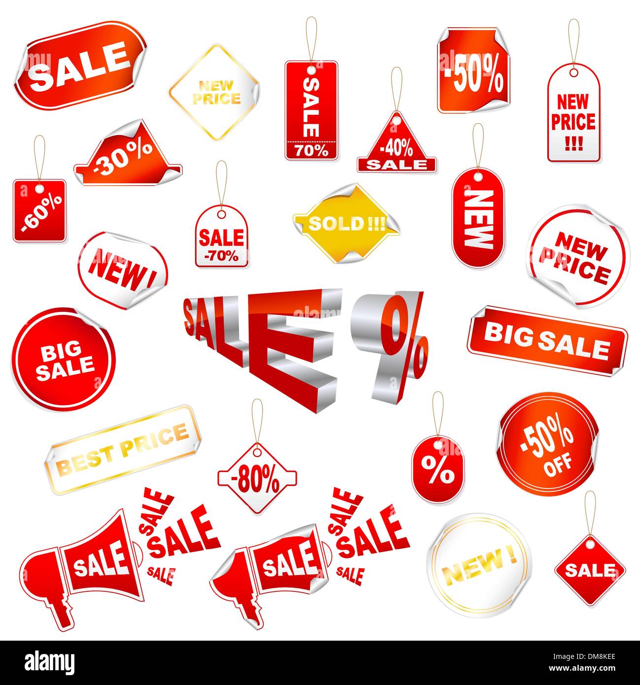 Red sale icons Stock Vector Image & Art - Alamy