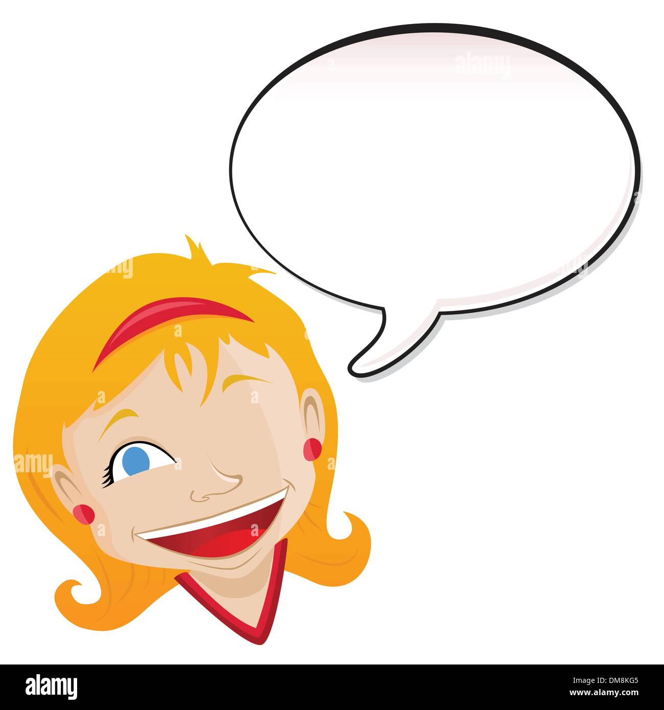 Cartoon female speech bubble Cut Out Stock Images & Pictures - Alamy