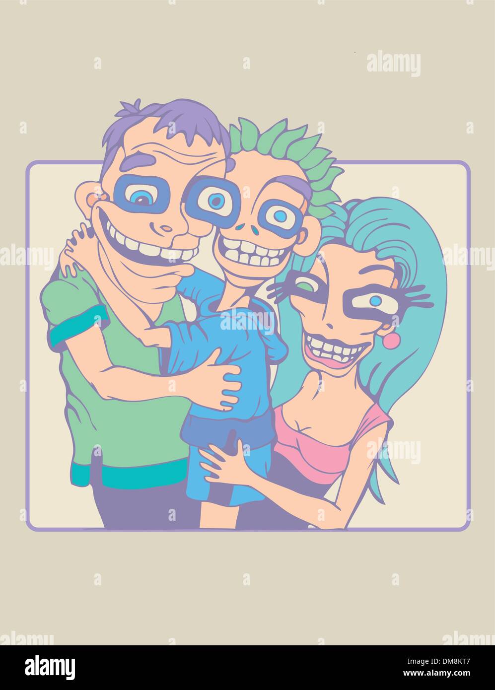 Happy family daddy son Stock Vector Images - Alamy