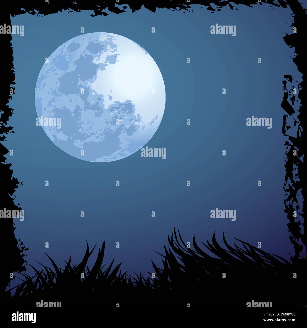 Halloween night blue moon Stock Vector Images - Alamy