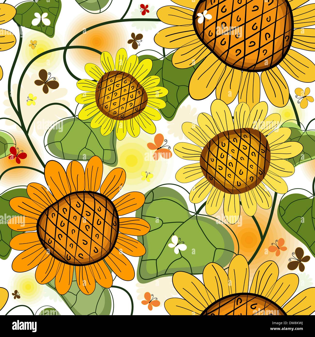 Repeating floral white summer pattern Stock Vector Image & Art - Alamy