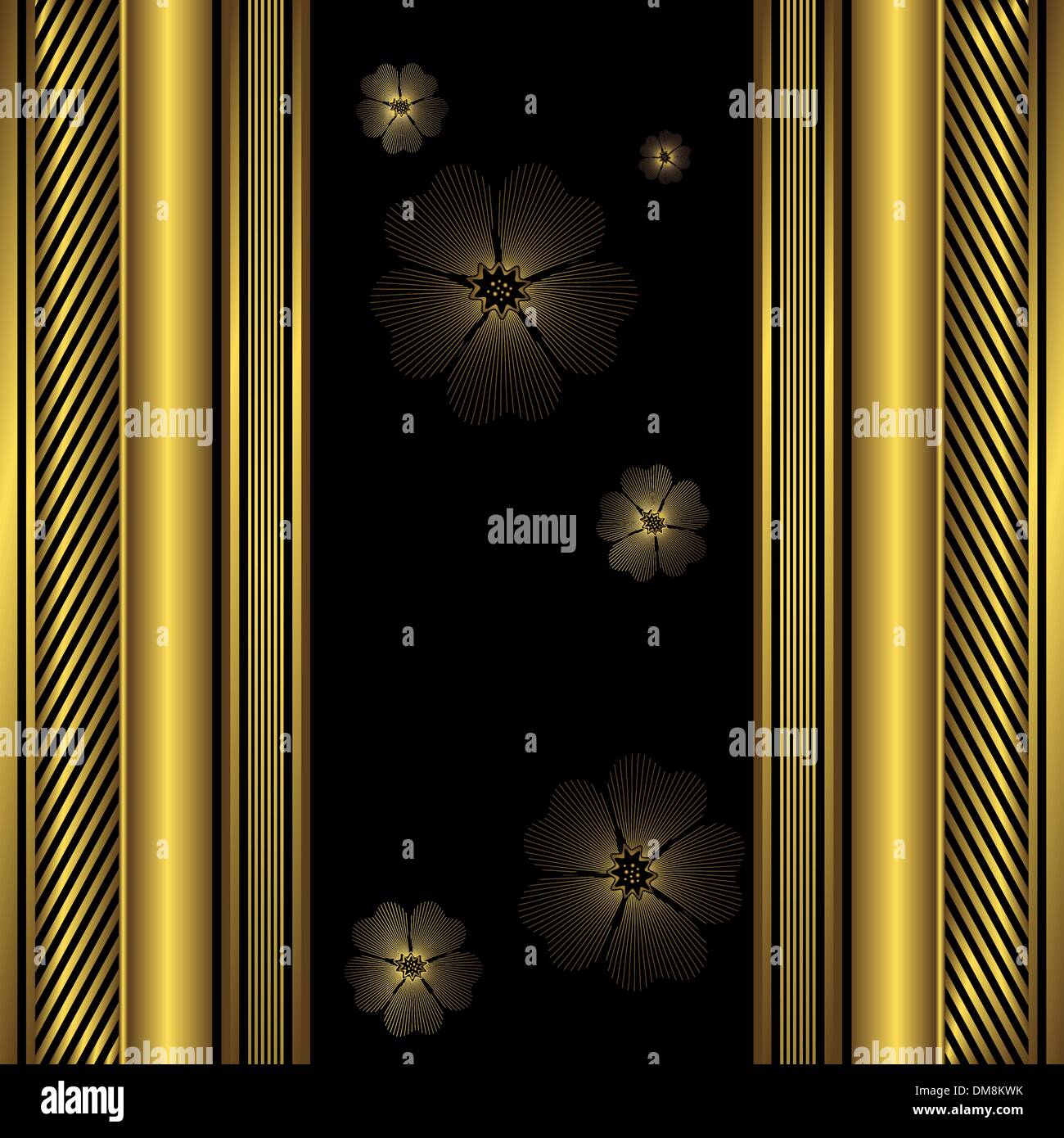 Black background frame golden Stock Vector Images - Alamy