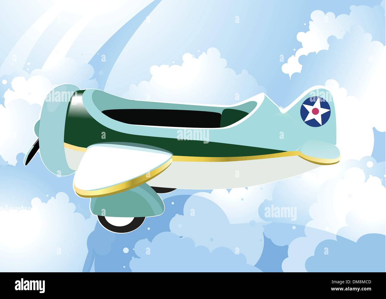 Airplane wing clouds in blue Stock Vector Images - Alamy