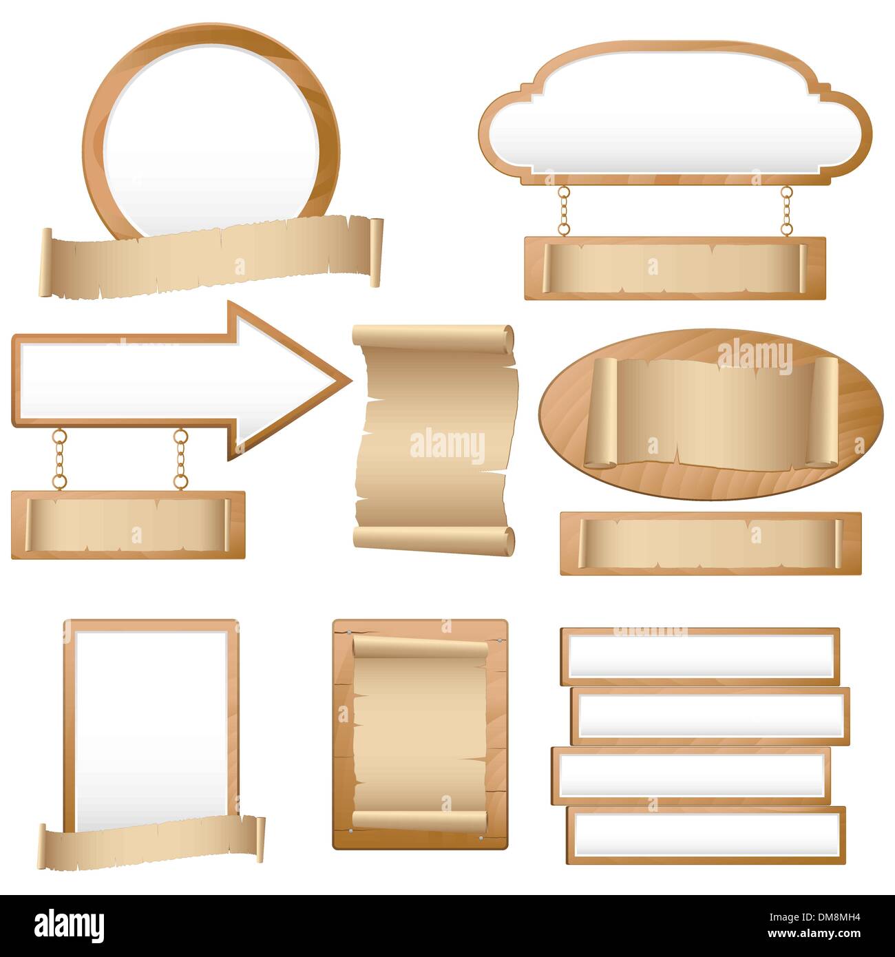 Wooden signs with old paper Stock Vector Image & Art - Alamy