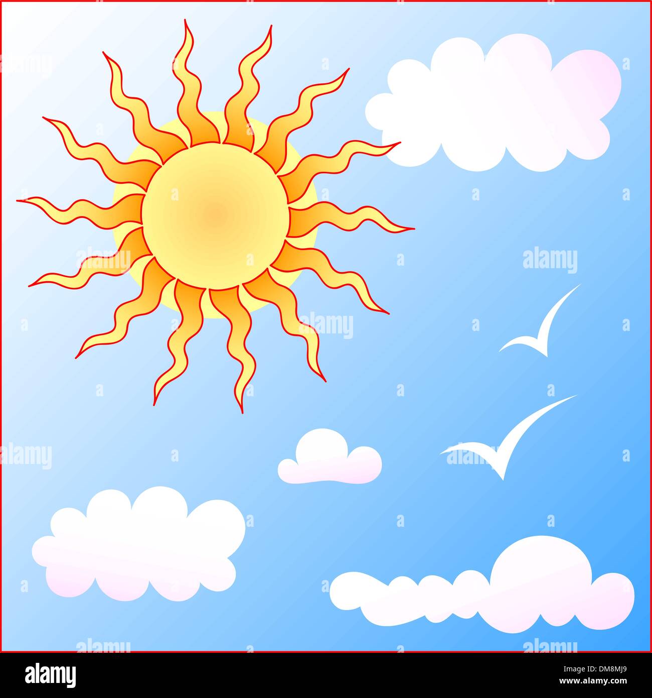 Sky hot sunny clouds Stock Vector Images - Alamy