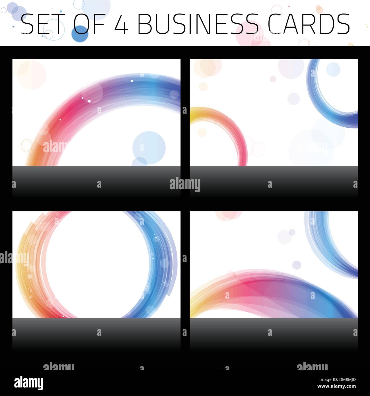 Business Cards Set. Colorful Circles Stock Vector Image & Art - Alamy
