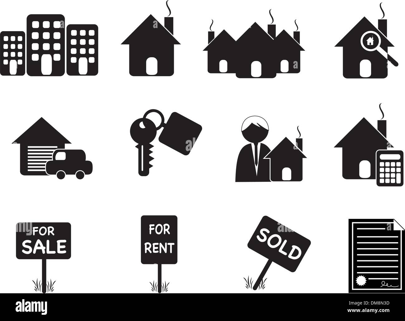 Real estate icons hi-res stock photography and images - Alamy