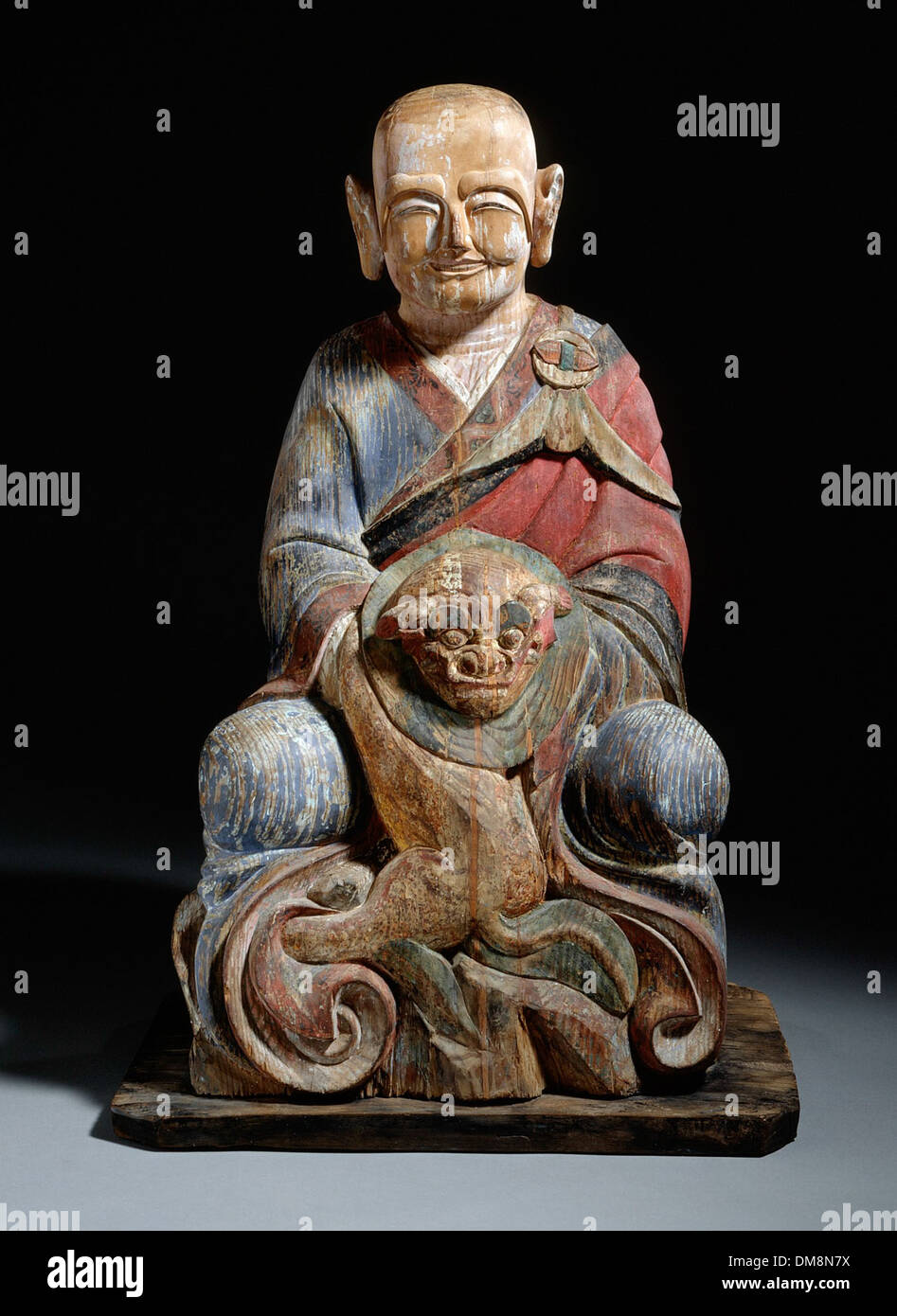 This sculpture represents a Seated Arhat (Nahan), likely Bhadra (Palt ...