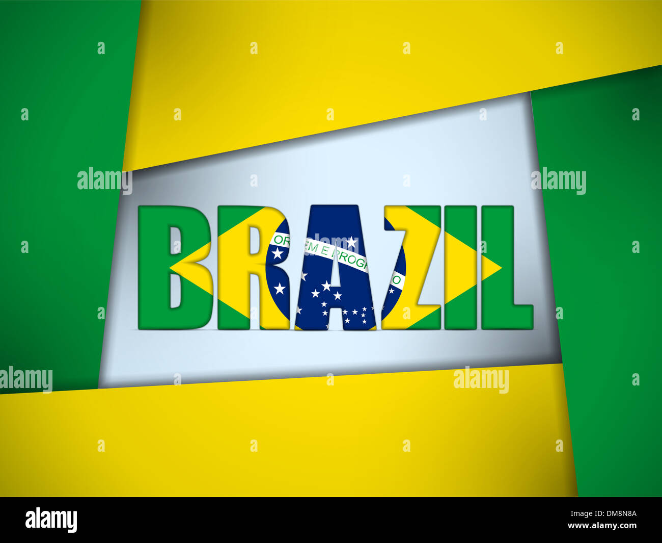 Vector - Brazil 2014 Letters with Brazilian Flag Stock Photo - Alamy