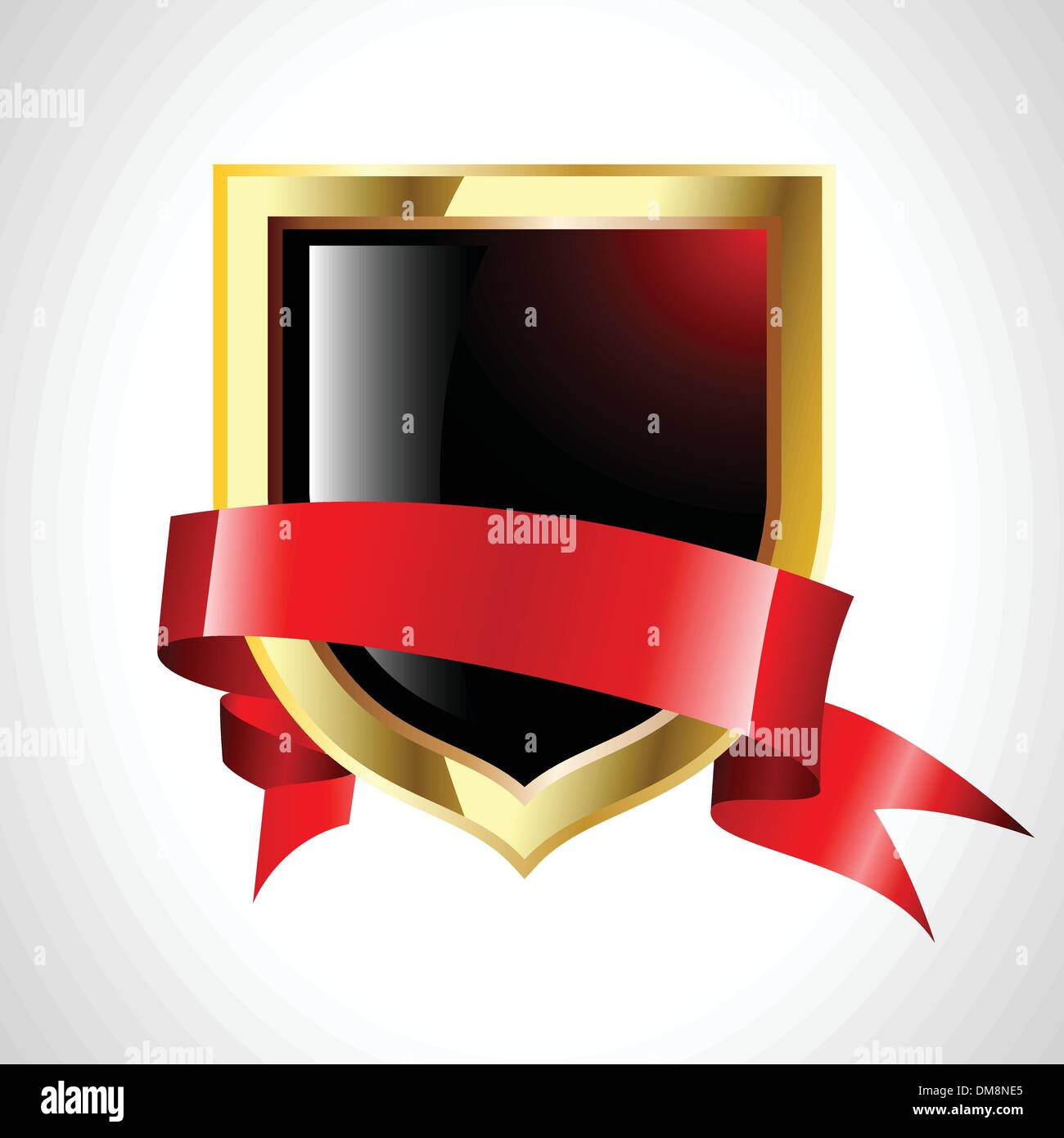 Medieval gold shield red ribbon Stock Vector Images - Alamy