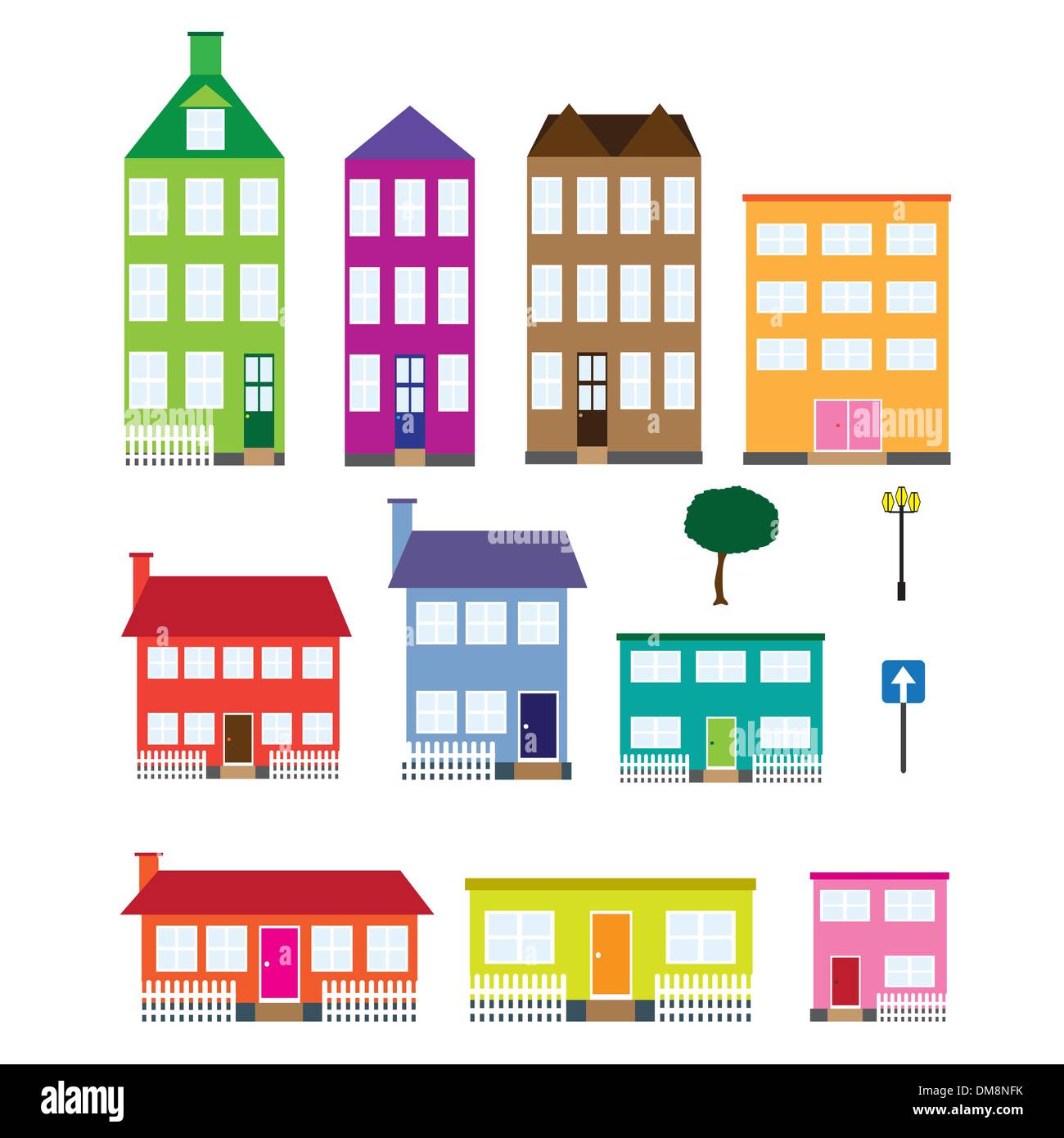 Set of houses Stock Vector Image & Art - Alamy