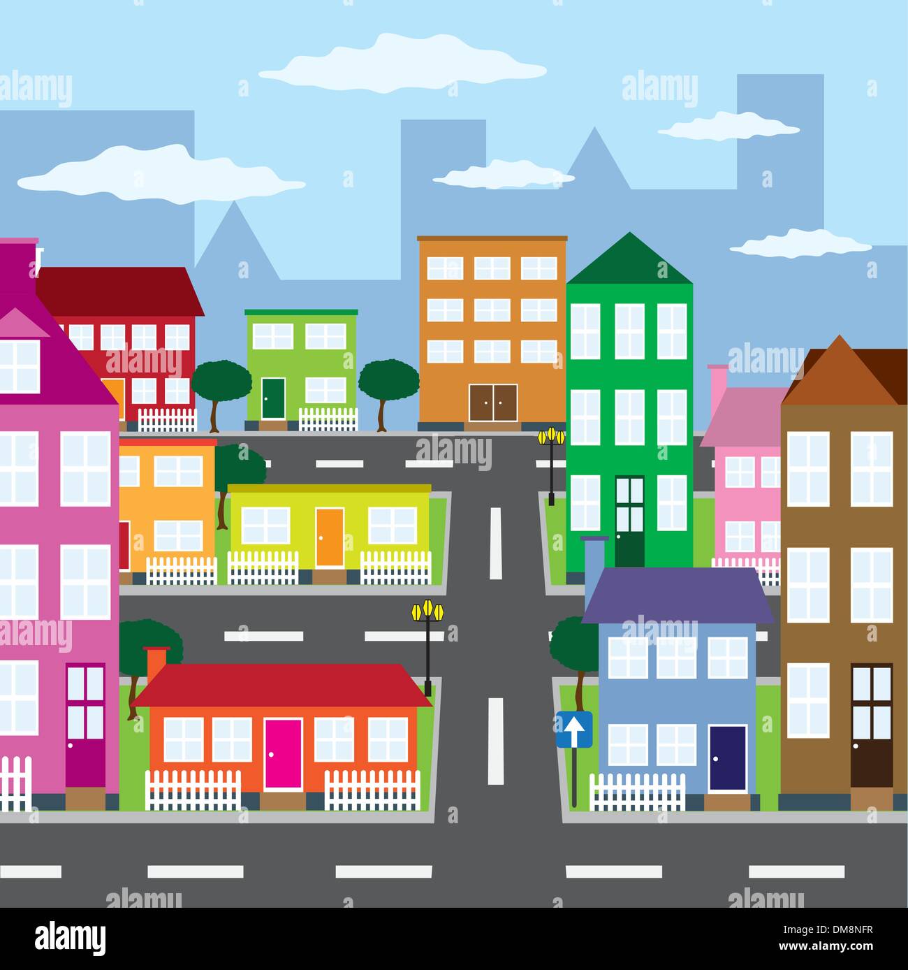 Neighbourhood view Stock Vector Images - Alamy