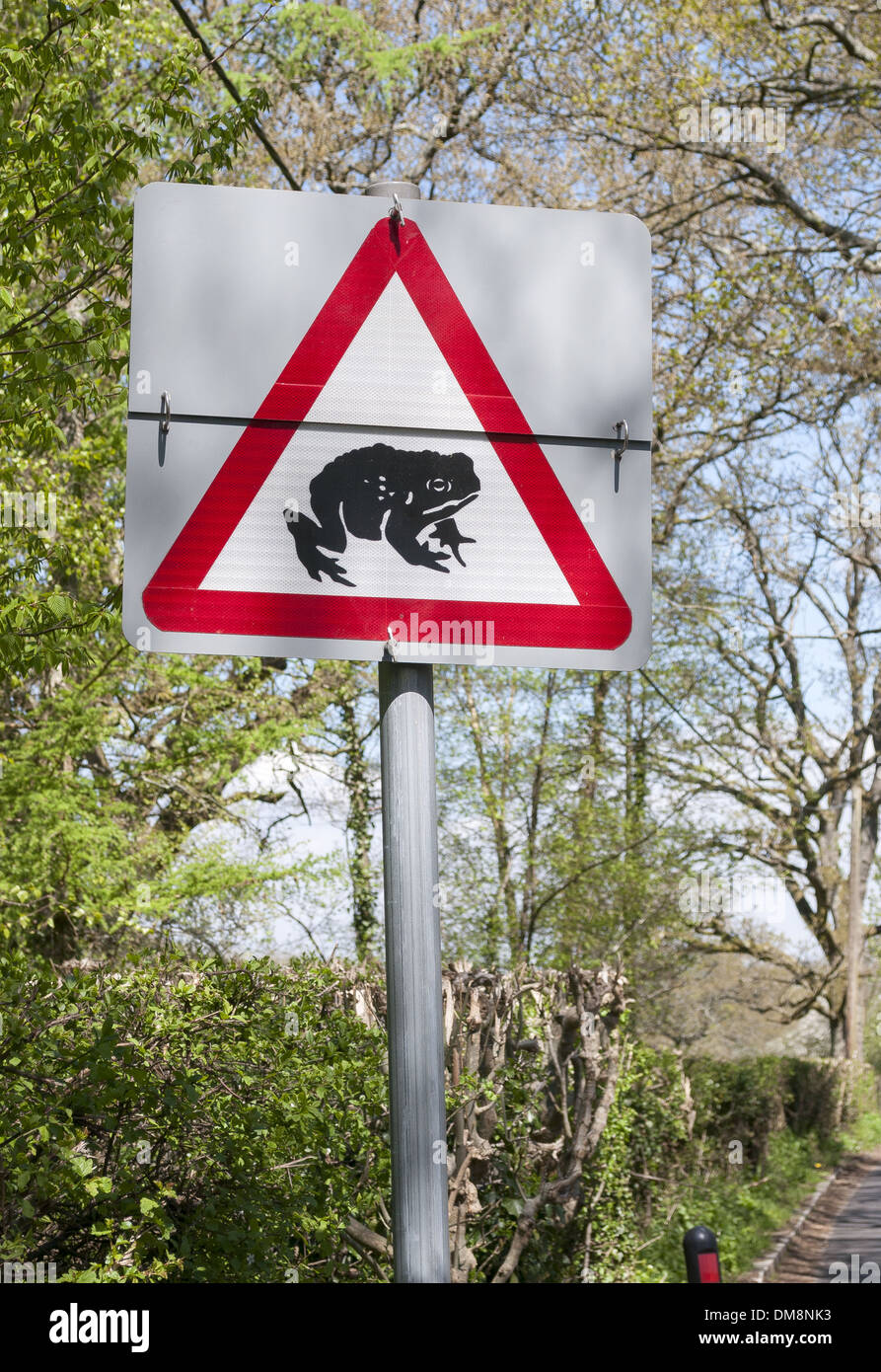 Toad Crossing Warning Sign Stock Photos & Toad Crossing Warning Sign ...