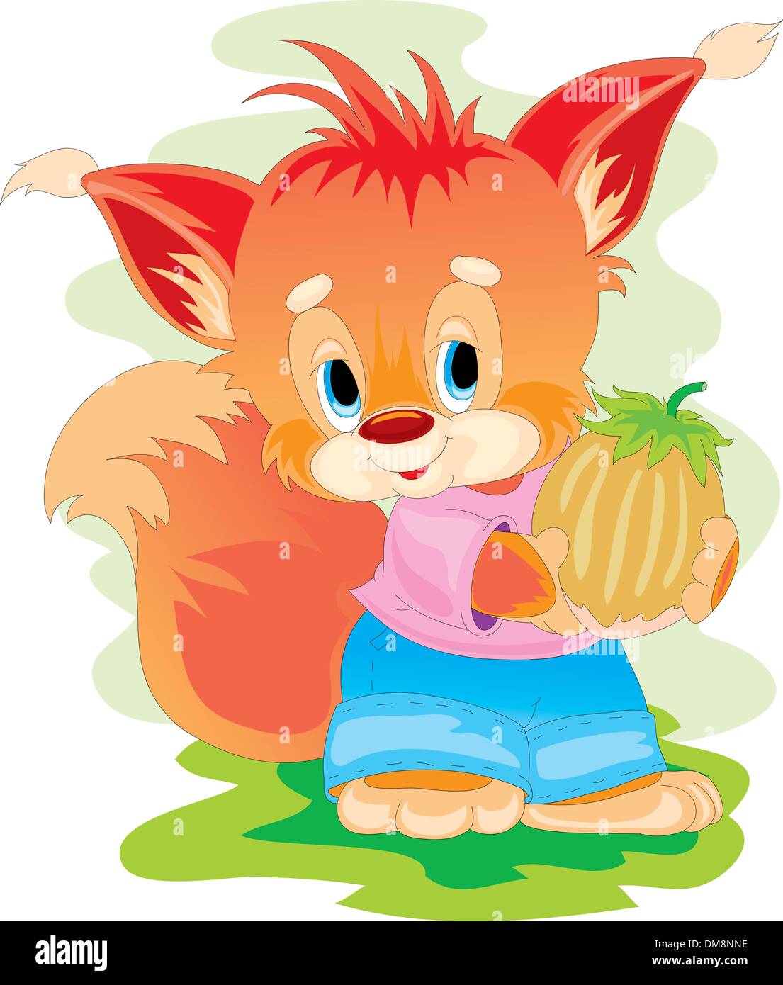The fox with a nut Stock Vector Image & Art - Alamy
