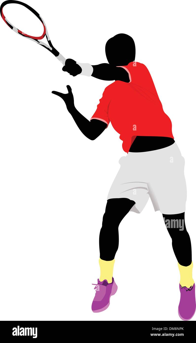 Tennis player. Colored Vector illustration for designers Stock Vector ...