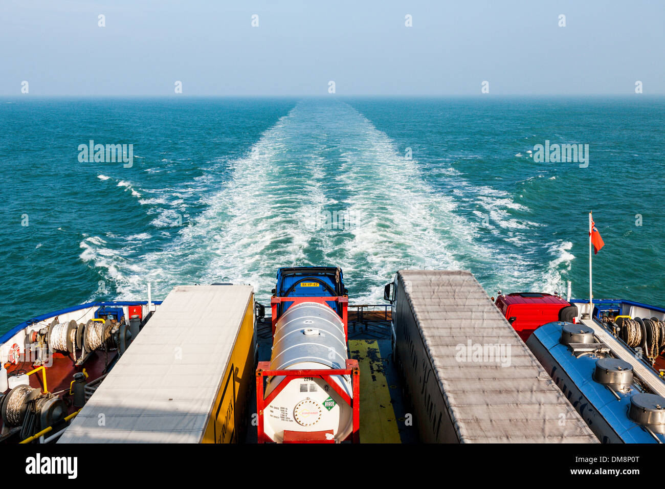 Vehicles on board a cross channel ferry from Dover to Calais Stock ...