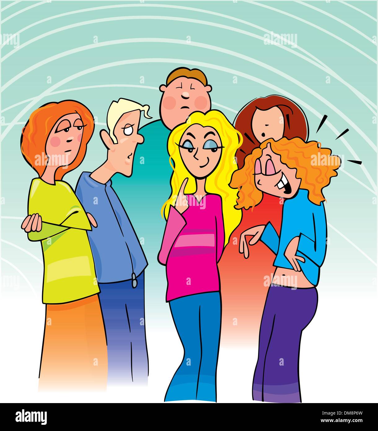Cartoon teenagers group hi-res stock photography and images - Alamy