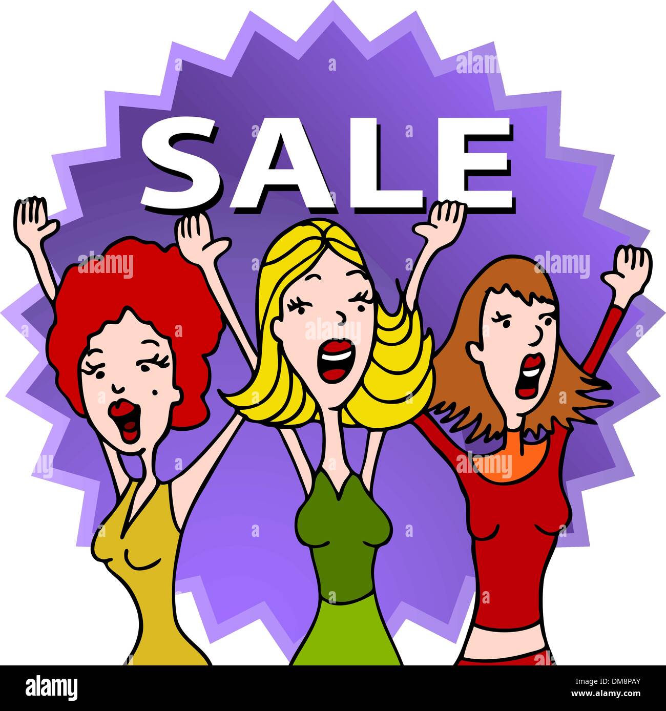 Happy excited woman shopping Stock Vector Images - Alamy
