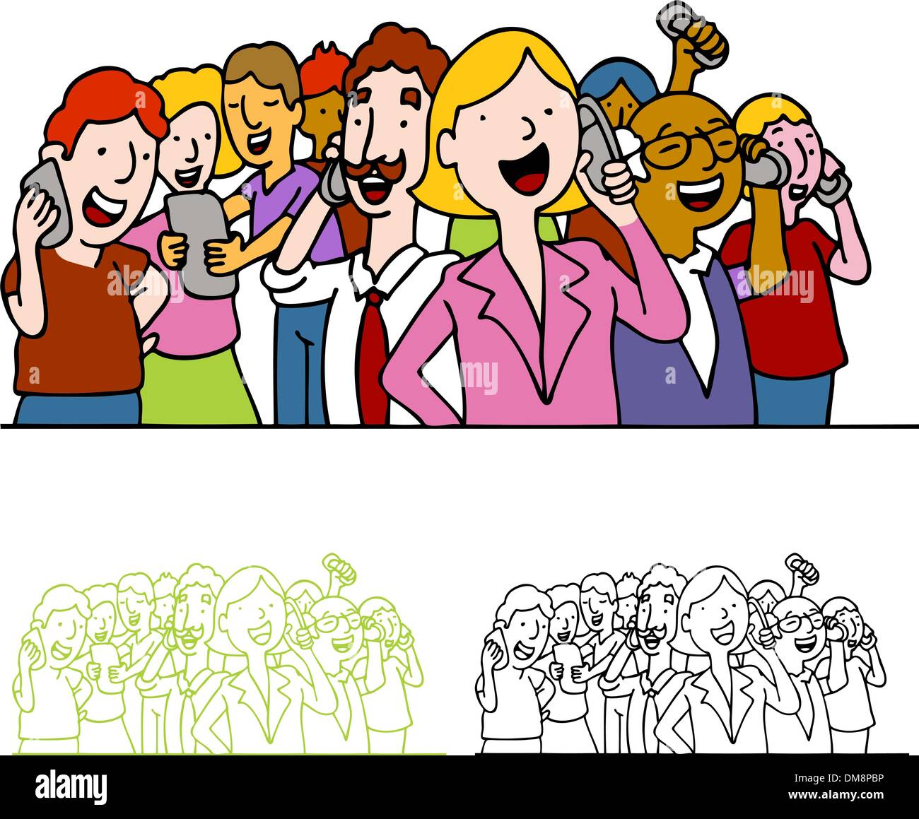 Using cellphones Stock Vector Images - Alamy