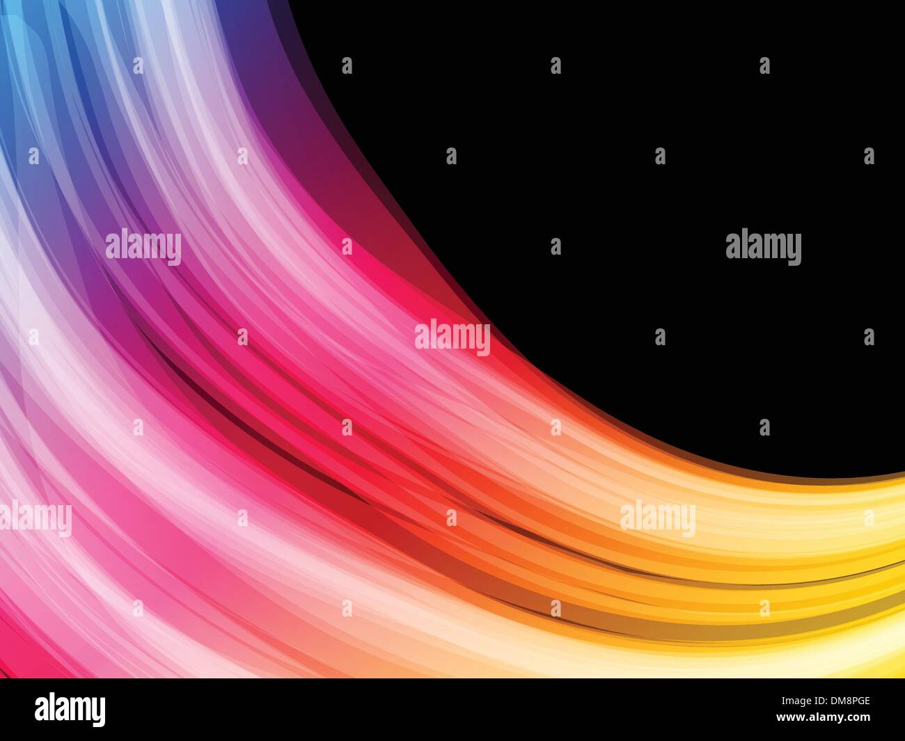 Abstract Colorful Waves on Black Background Stock Vector Image & Art ...