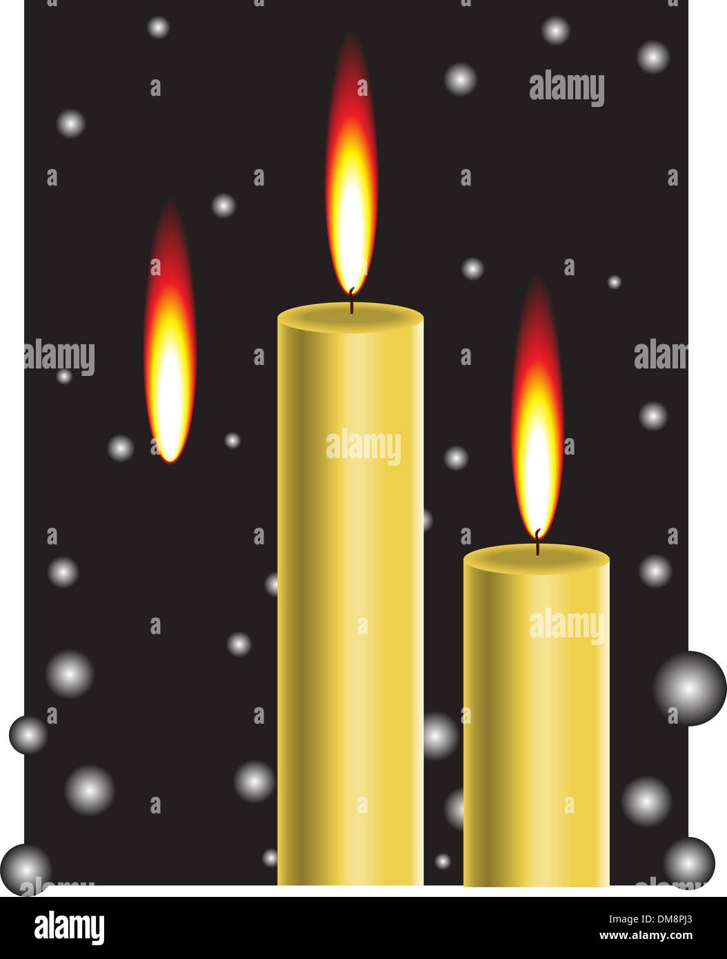 Christmas burning candles on Stock Vector Images - Alamy
