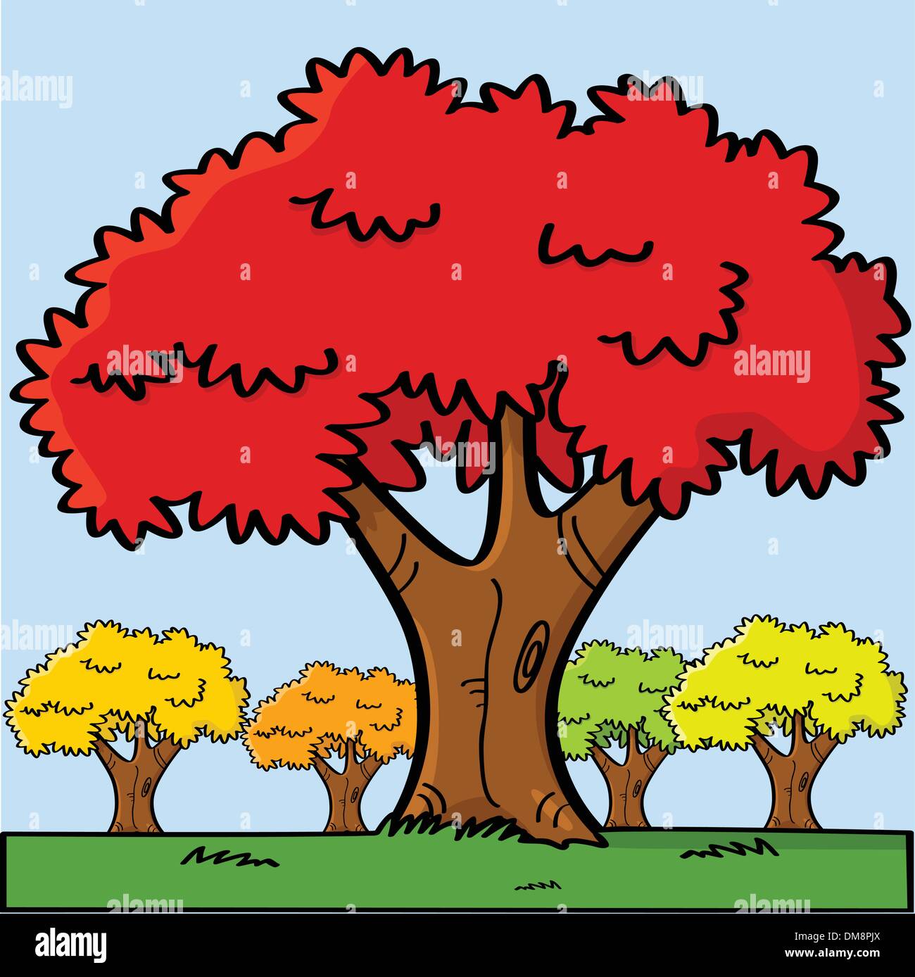 Yellow trees in autumn Stock Vector Images - Alamy