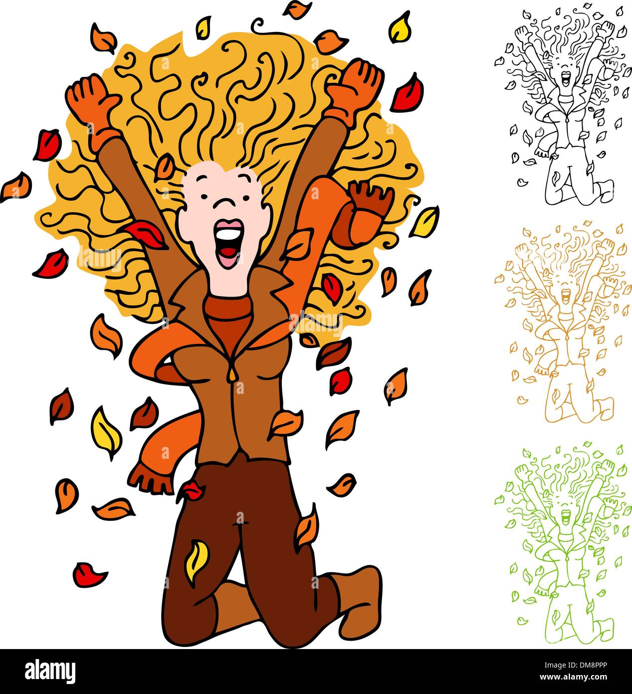 Girl cartoon brown hair Stock Vector Images - Alamy