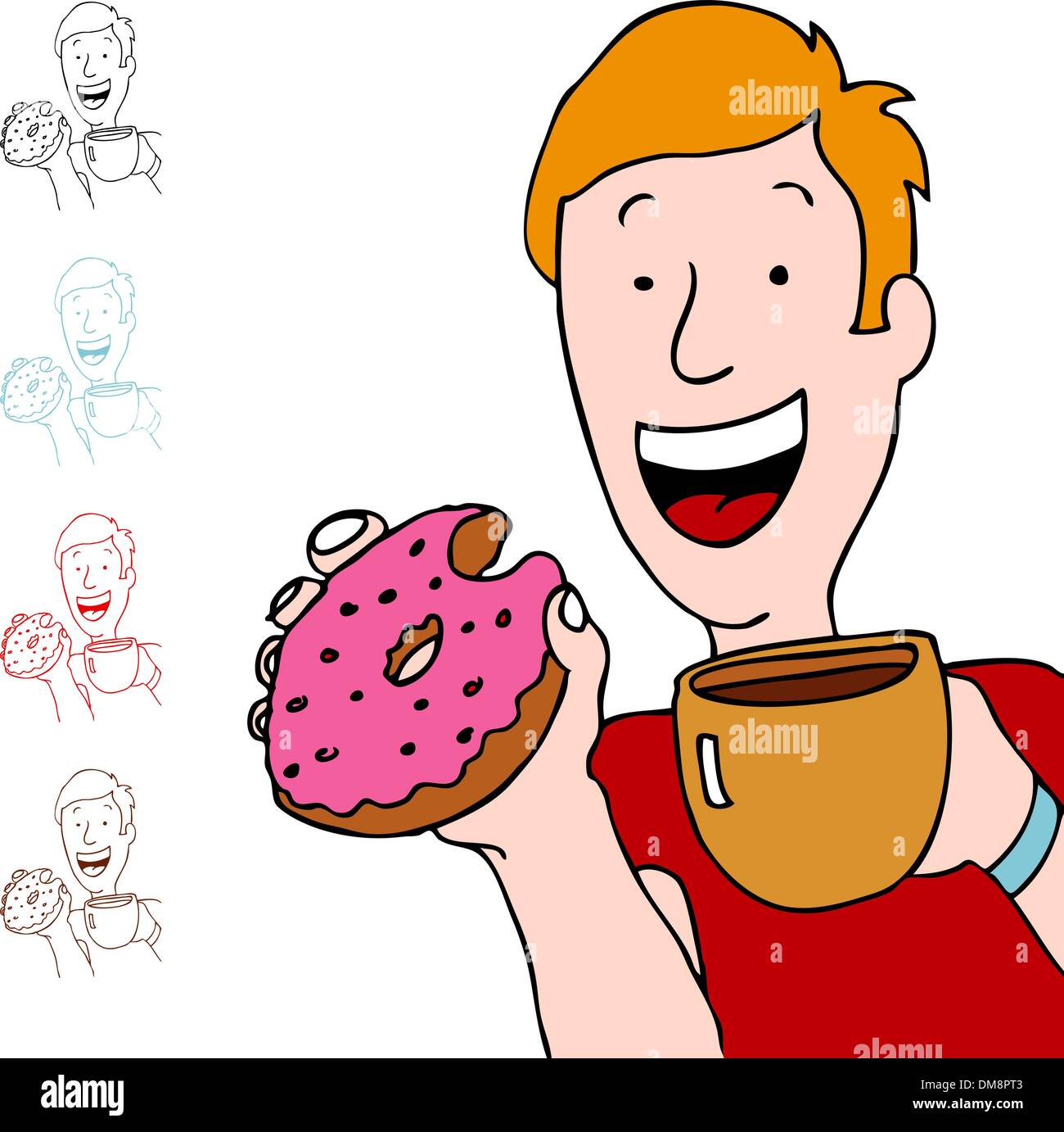 Breakfast donut coffee Stock Vector Images - Alamy