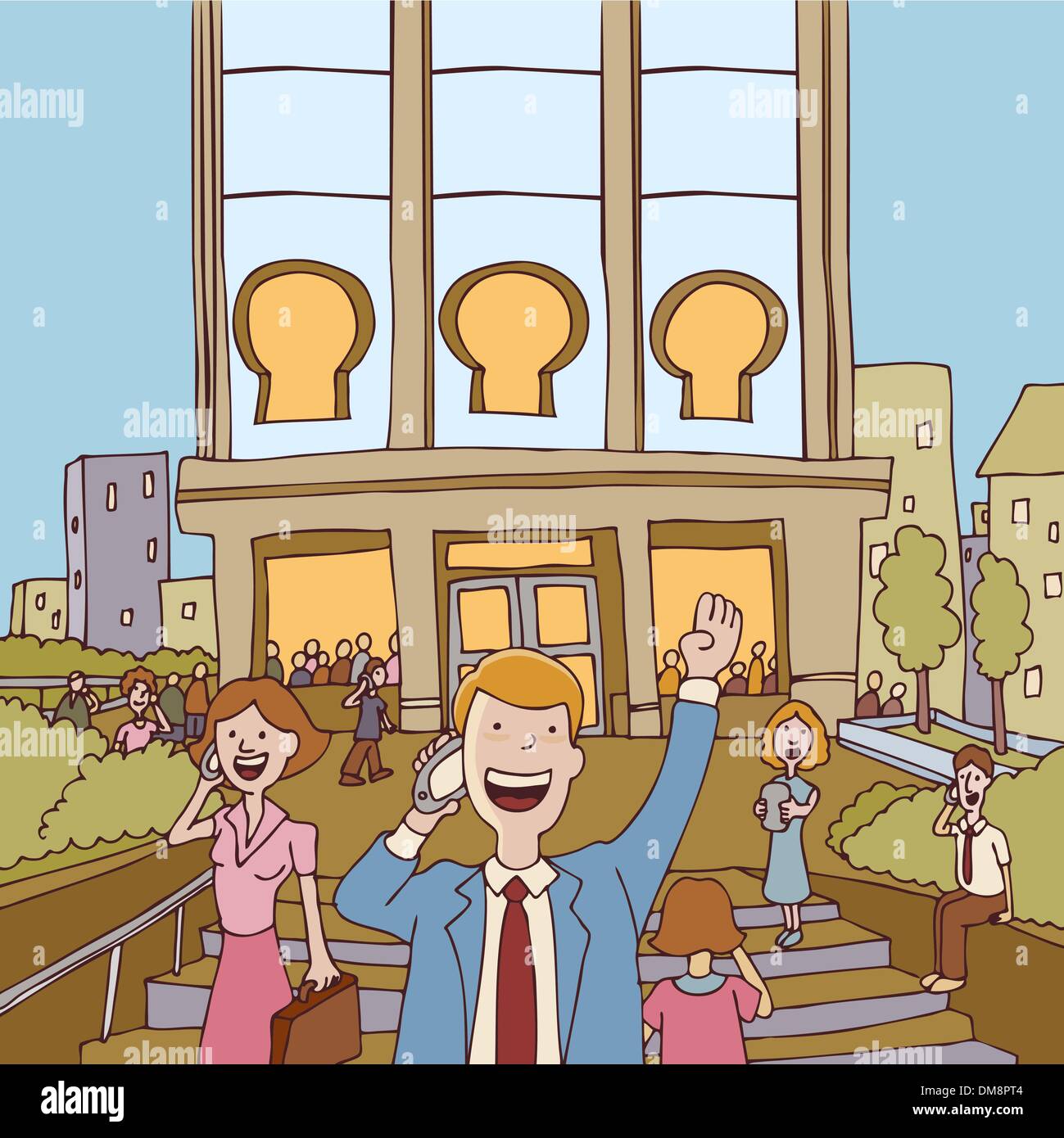 Crowd phone people Stock Vector Images - Alamy