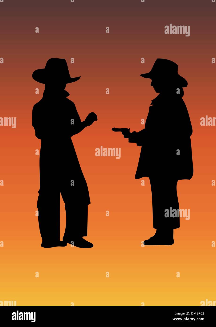Cowboy with gun Stock Vector Image & Art - Alamy