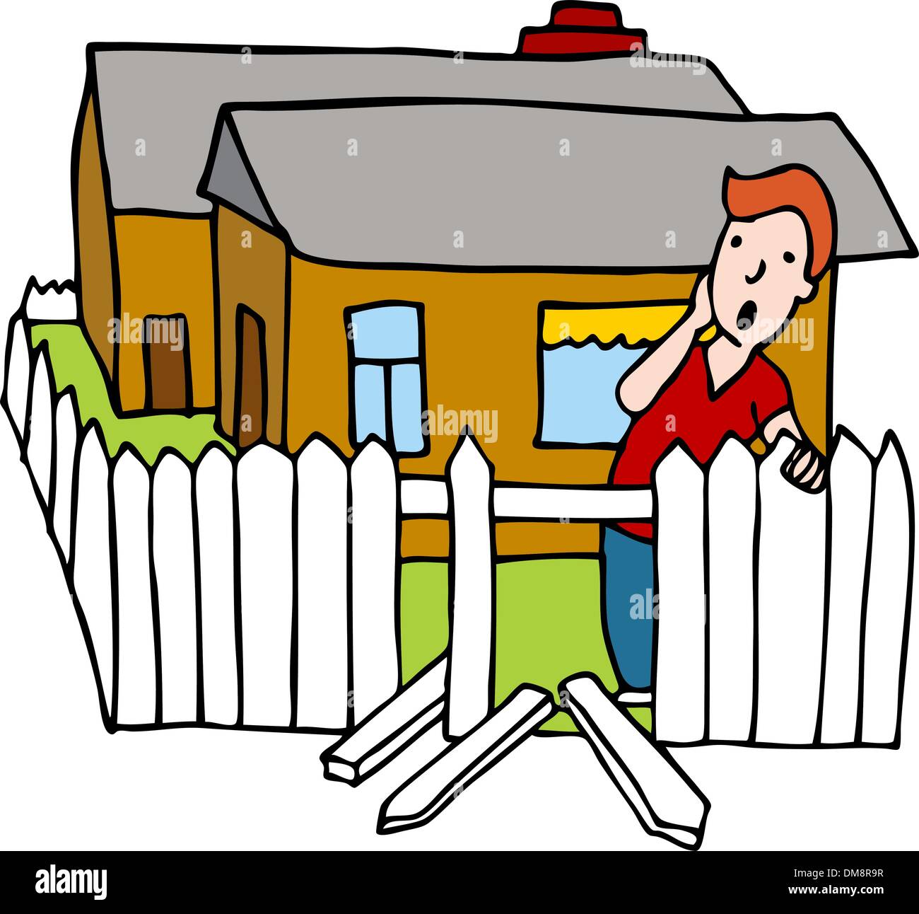 Broke fence Stock Vector Images - Alamy