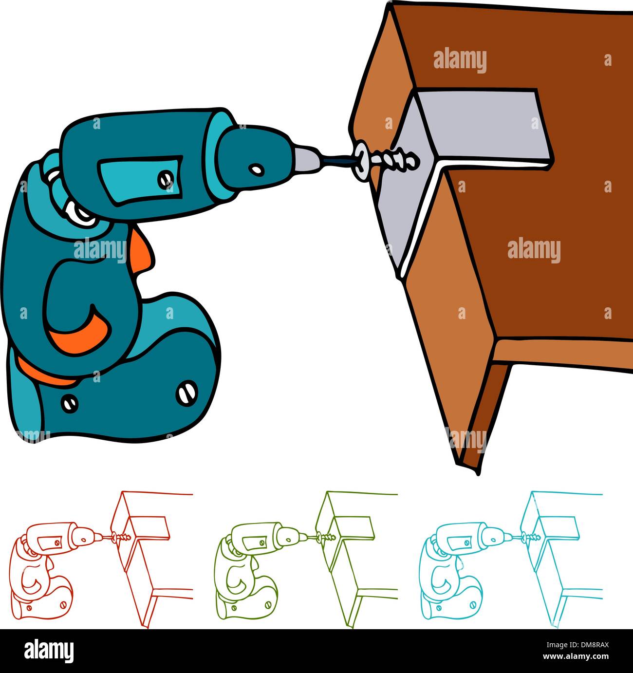 Cartoon illustration electric drill clip Stock Vector Images - Alamy