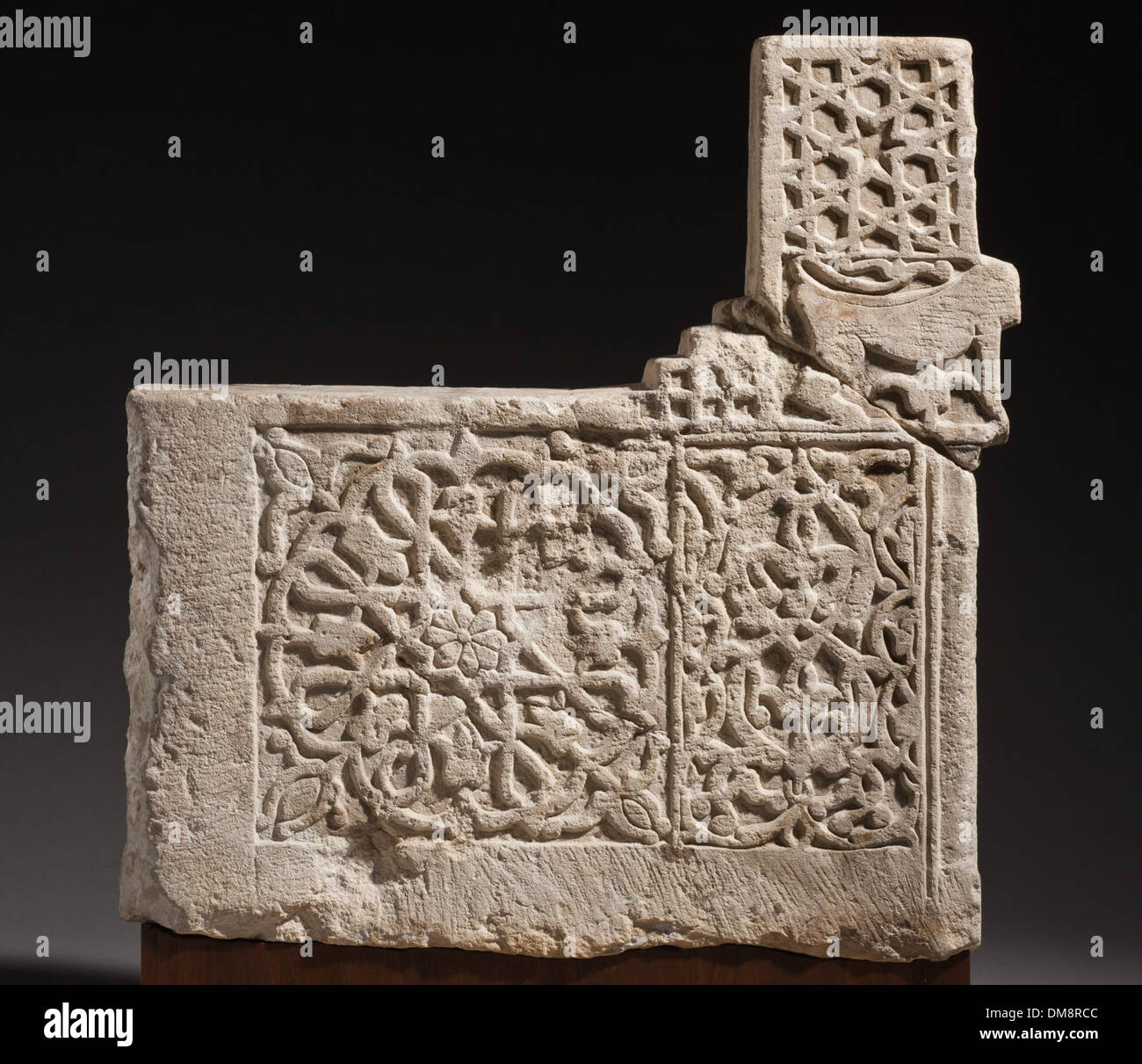 A stair riser from an ancient Islamic period, depicting intricate ...