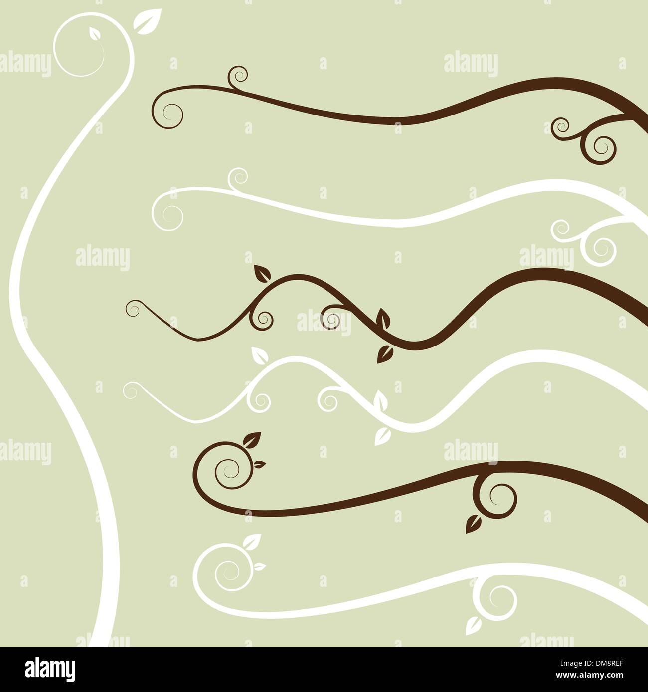 Image swirl leaf vine drawing Stock Vector Images - Alamy