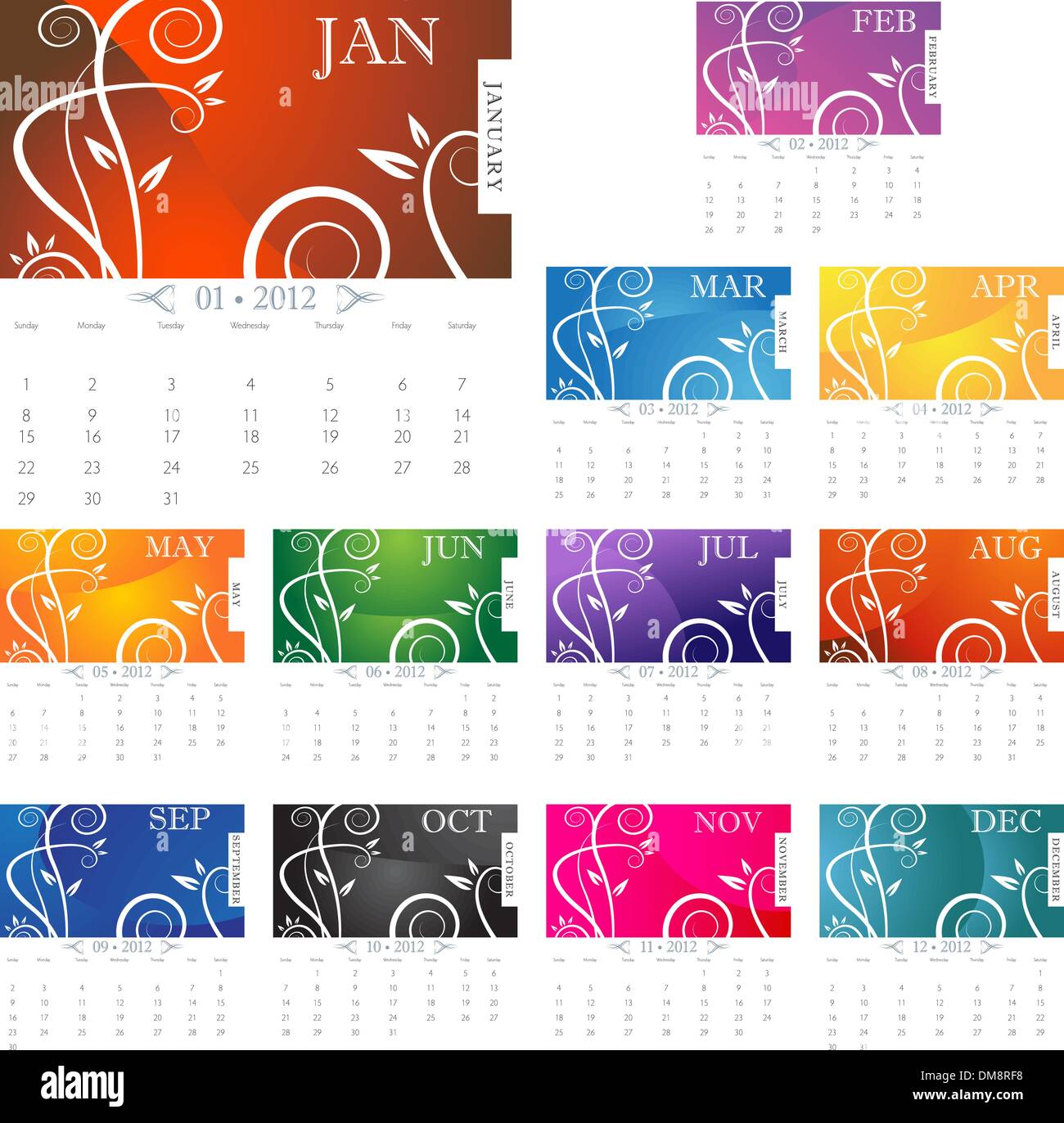 Elegant monthly planner calendar Stock Vector Images - Alamy