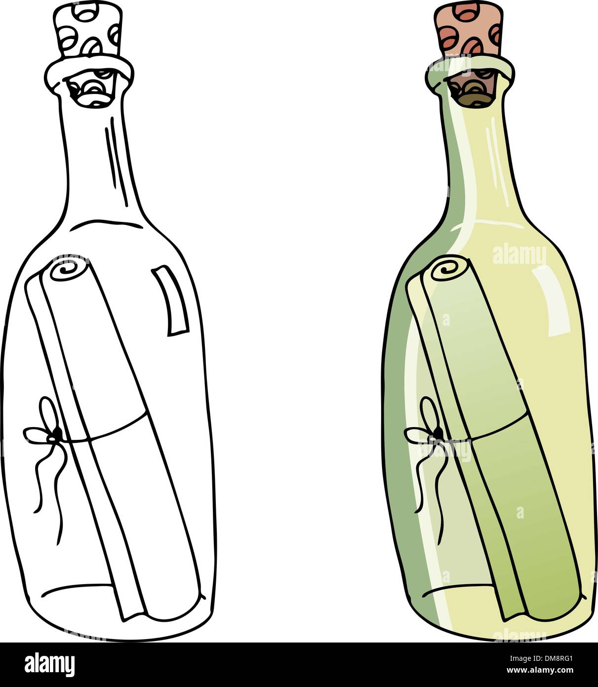 Cartoon message in bottle hi-res stock photography and images - Alamy