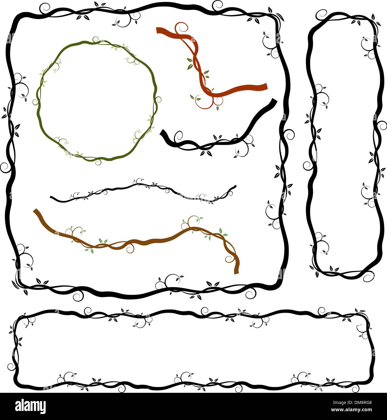 Swirl Vine Plant Border Branches Stock Vector Image & Art - Alamy