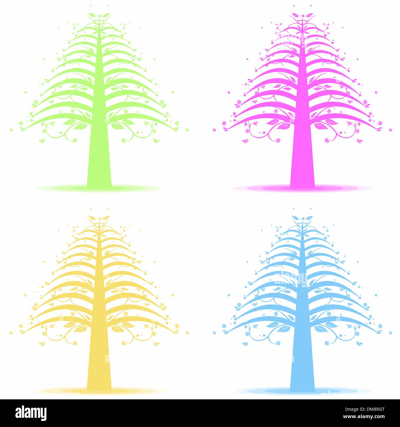 Blue trees art Stock Vector Images - Alamy